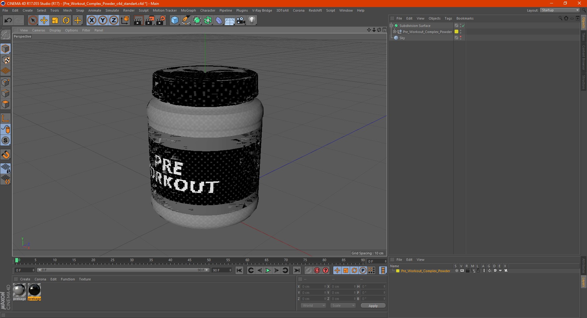 3D Pre Workout Complex Powder Model - TurboSquid 1768480