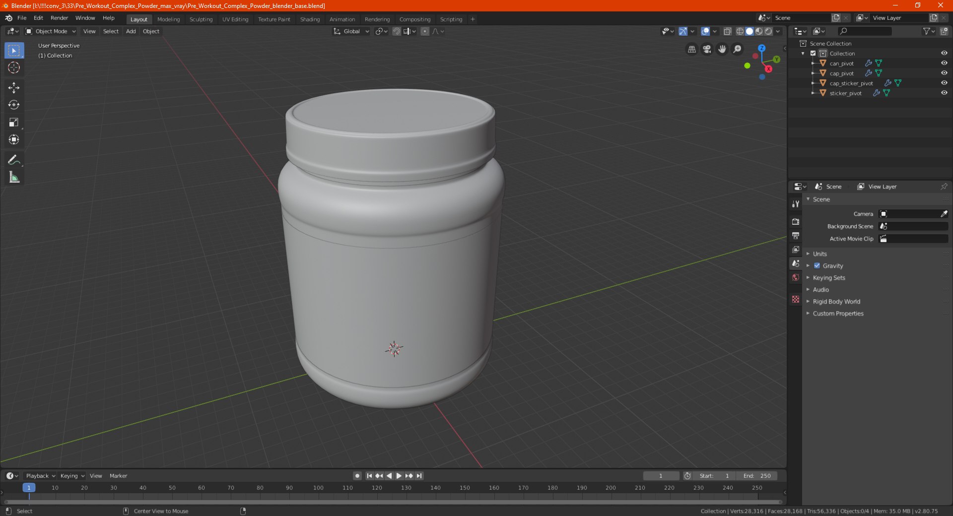 3D Pre Workout Complex Powder Model - TurboSquid 1768480