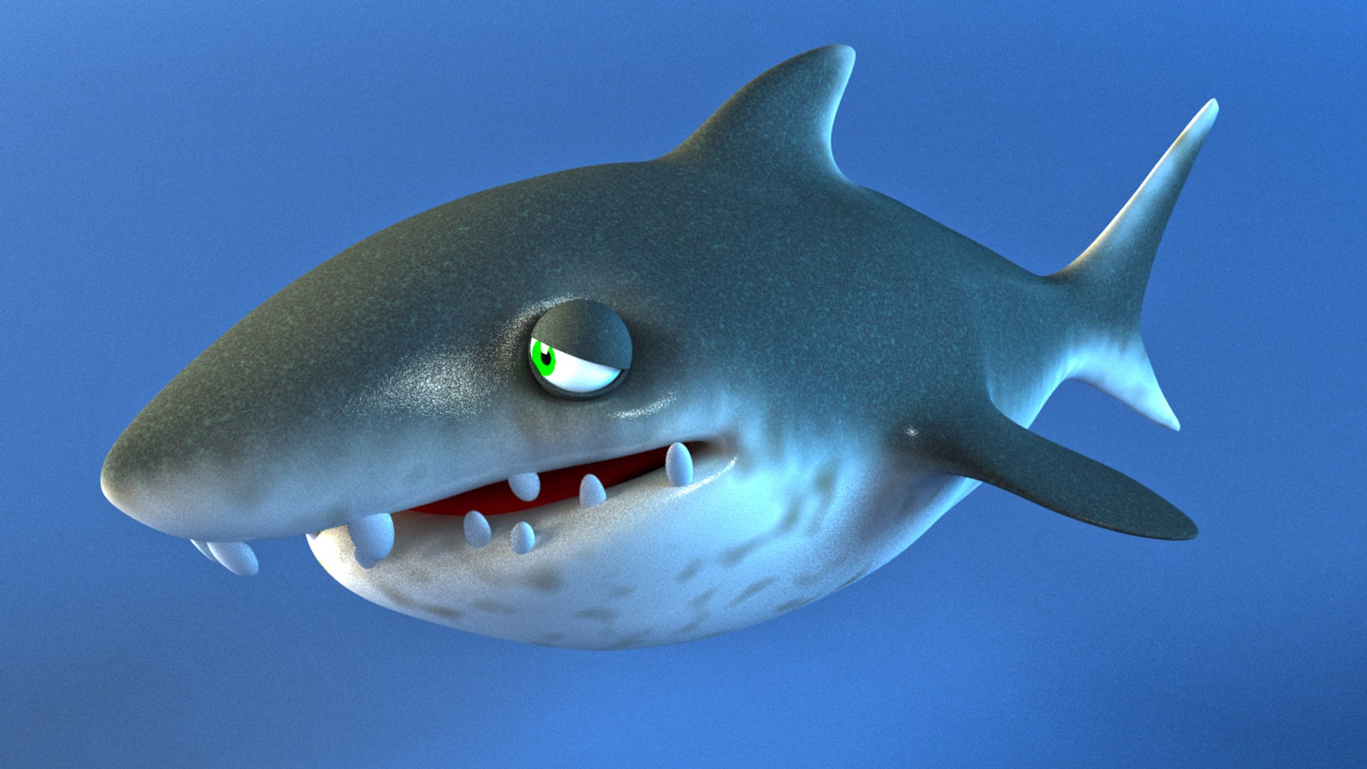3d shark cartoon