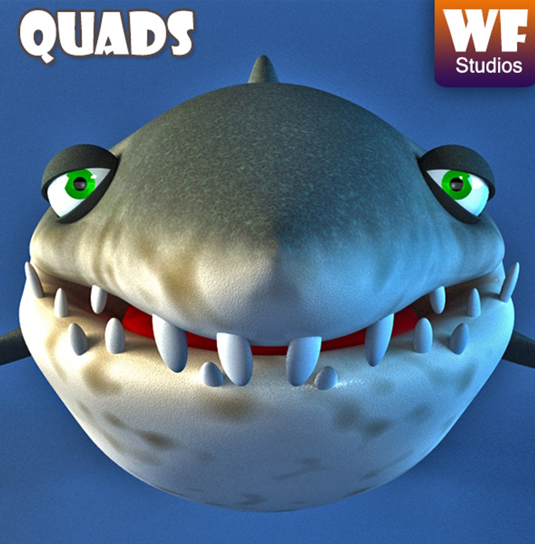 3d shark cartoon