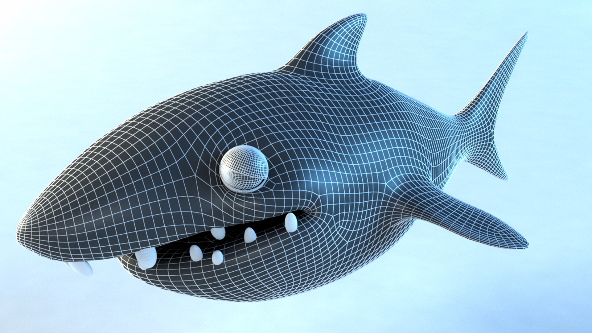 3d shark cartoon