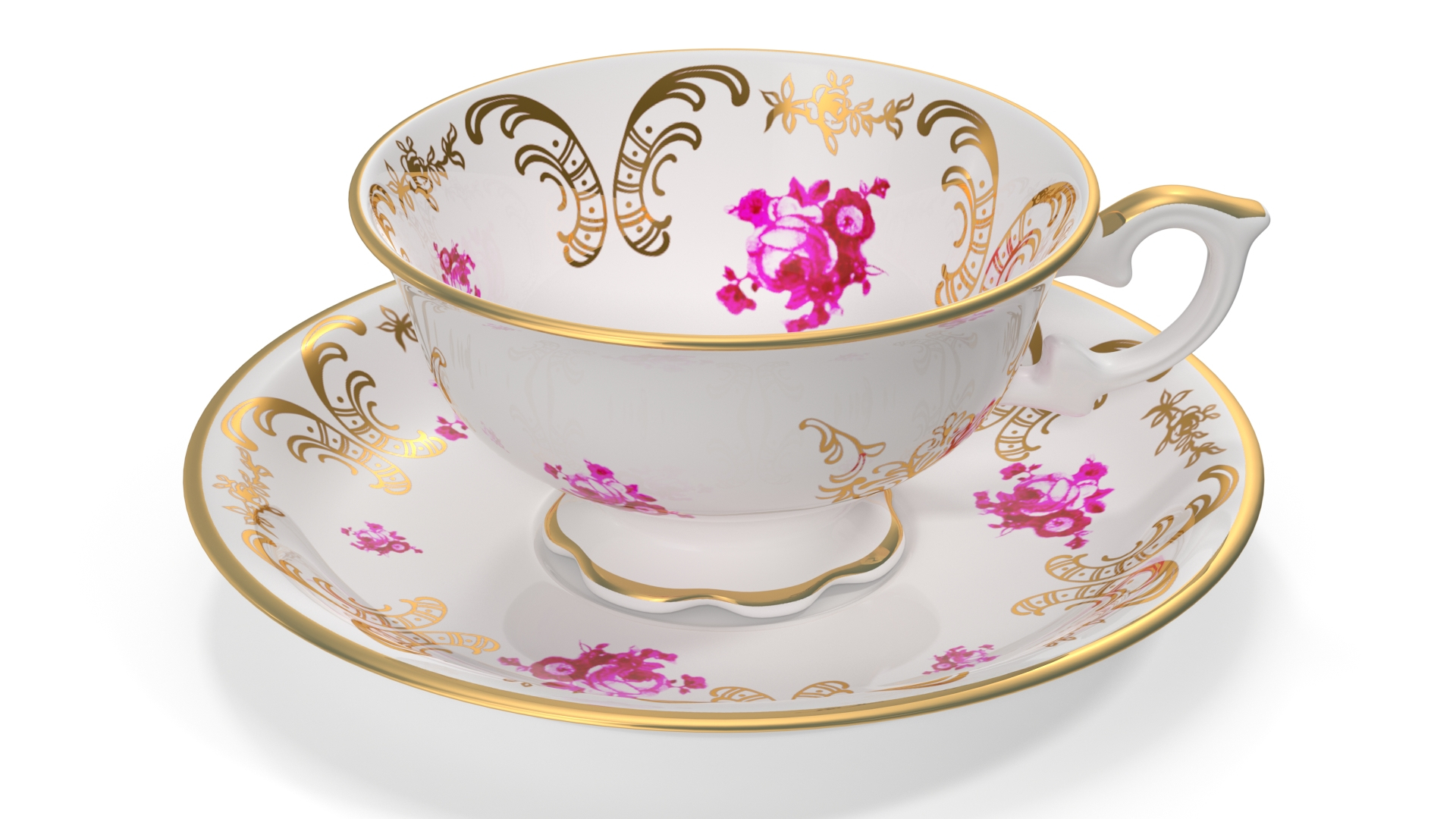 3D Antique Teacup And Saucer - TurboSquid 2106235