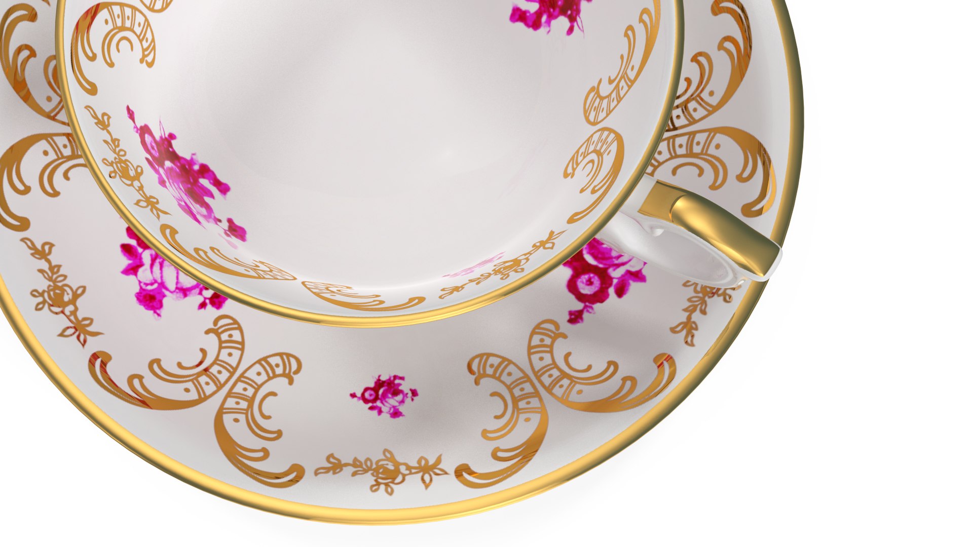 3D Antique Teacup And Saucer - TurboSquid 2106235