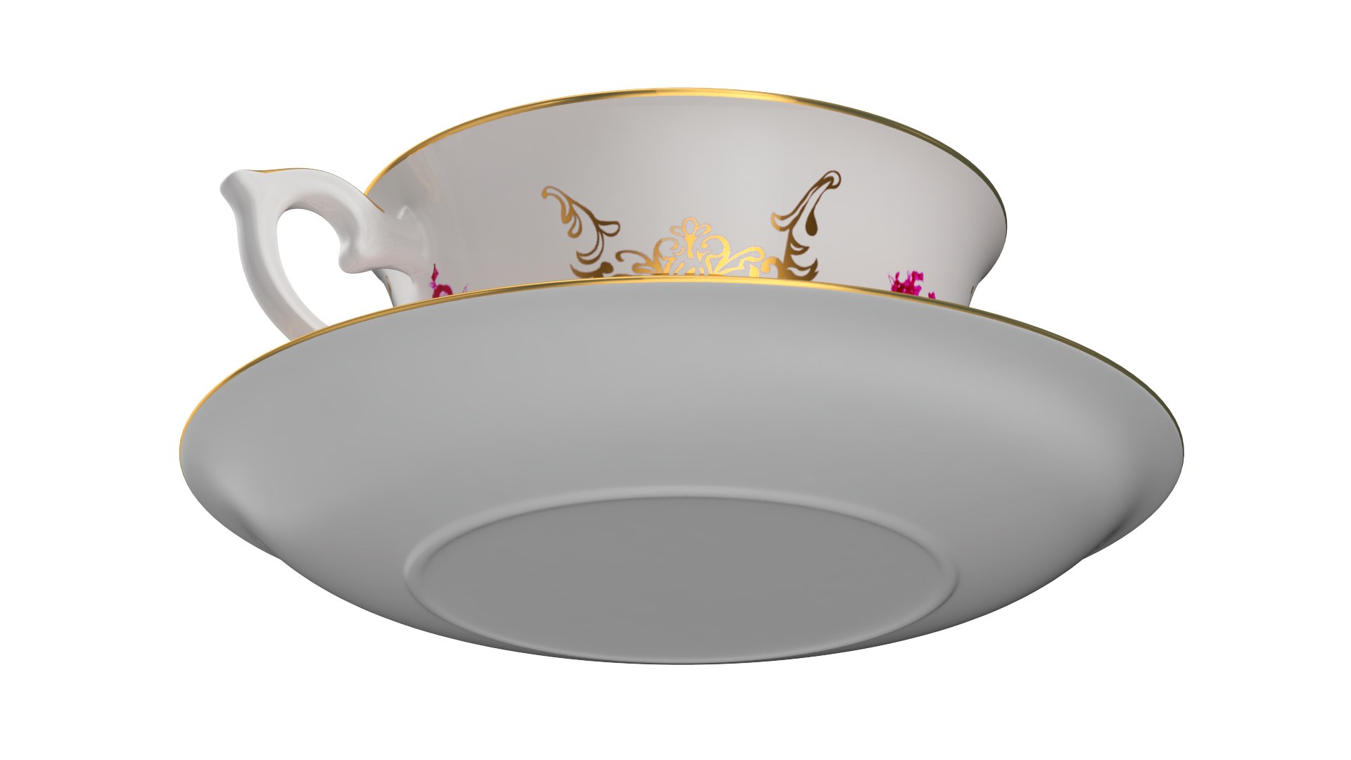 3D Antique Teacup And Saucer - TurboSquid 2106235