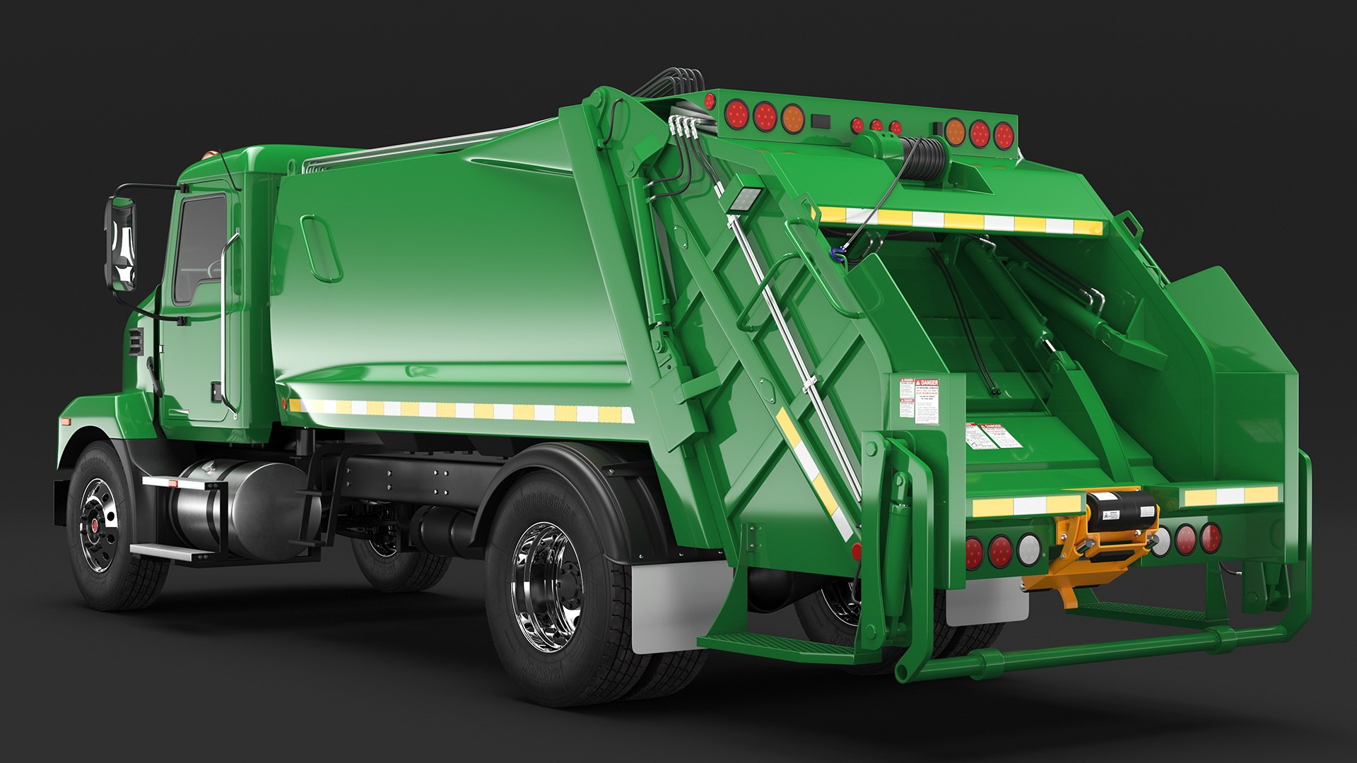 3D Medium-Duty Garbage Truck Rigged - TurboSquid 2059766