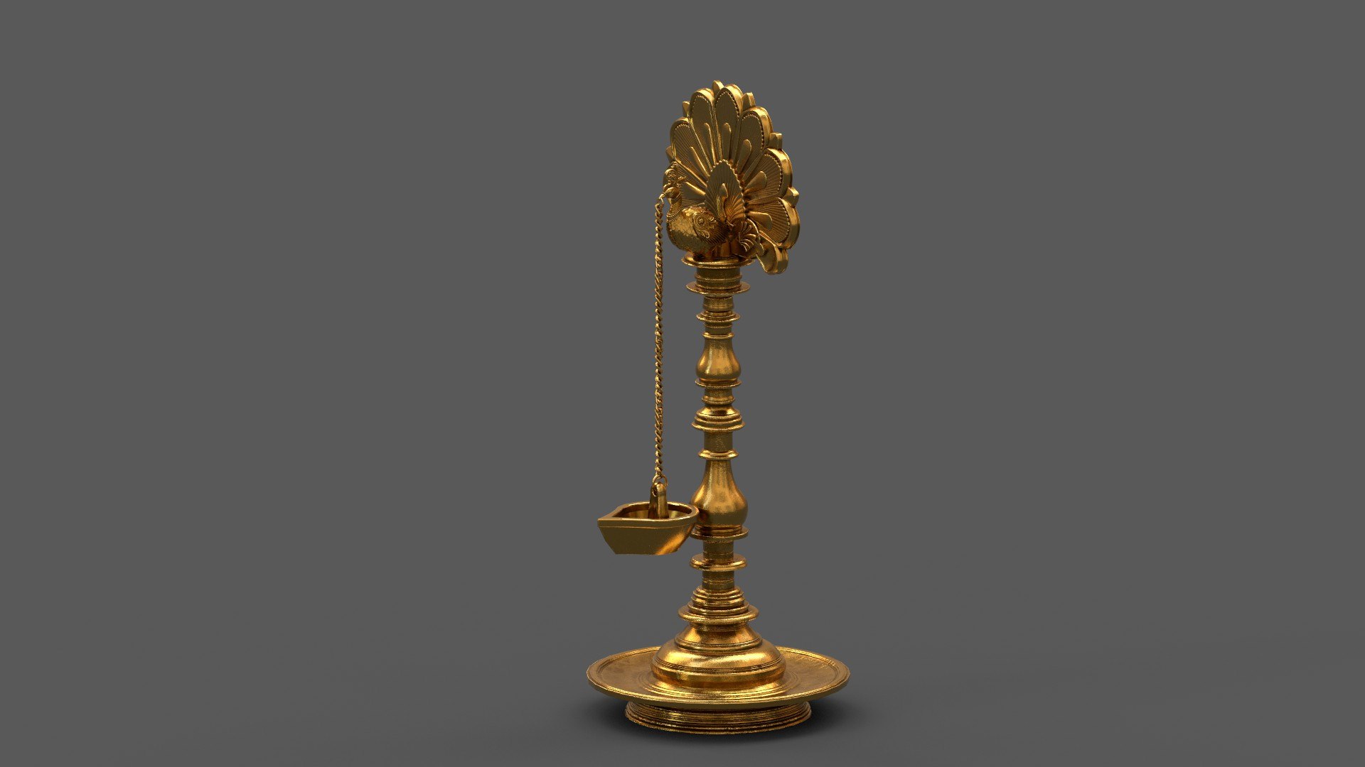 3D Model Oil Lamp Peacock - TurboSquid 2007640