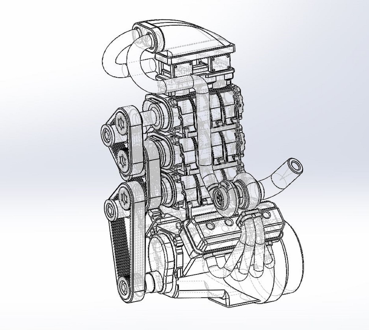 3D Diecast Twin Turbo Supercharged V8 Engine Version 5 Scale 1 To 25 ...