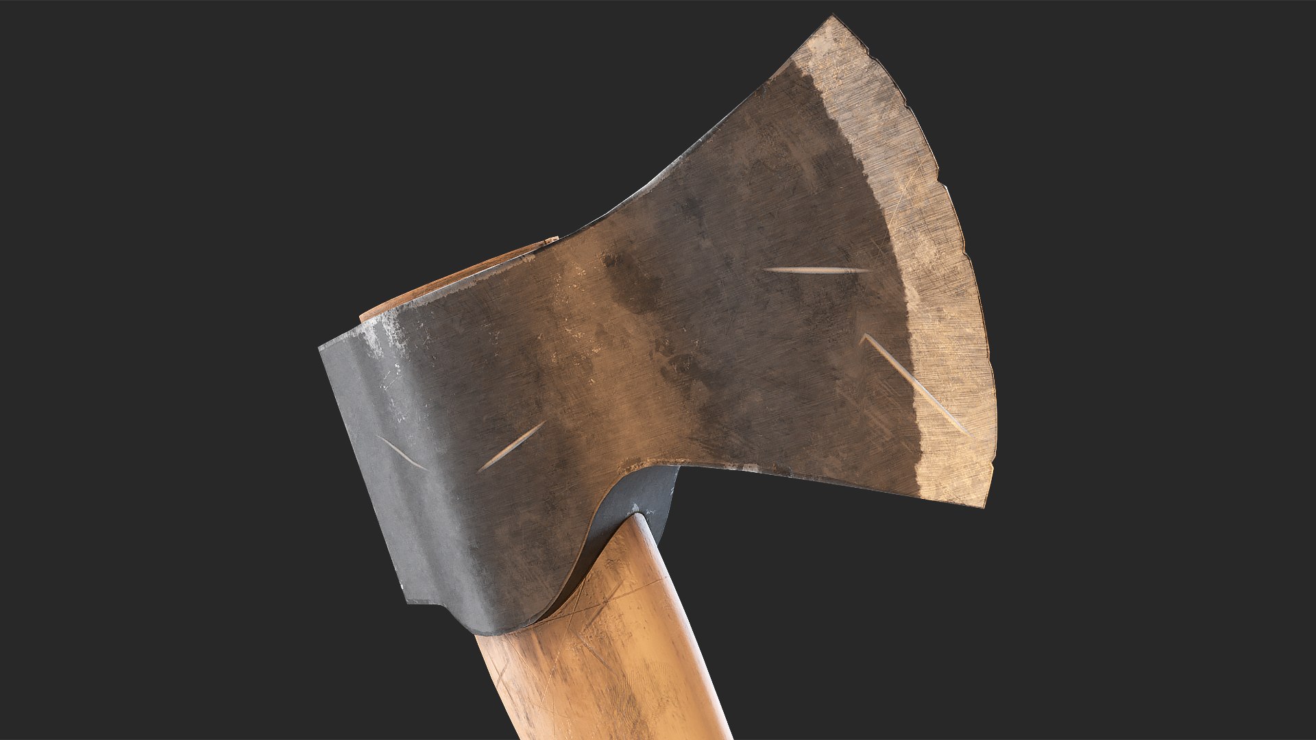 3D Model Wooden Hatchet Axe Game Weapon - TurboSquid 2136678
