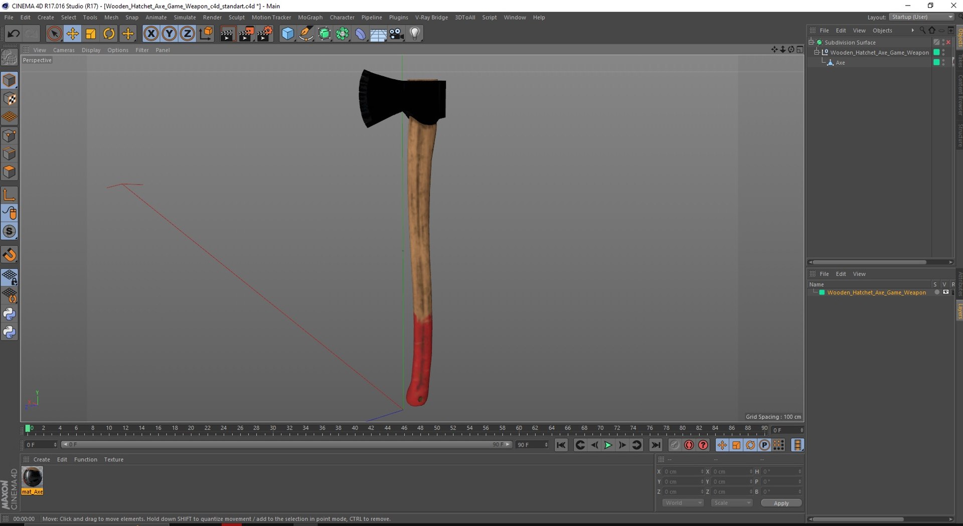 3D Model Wooden Hatchet Axe Game Weapon - TurboSquid 2136678