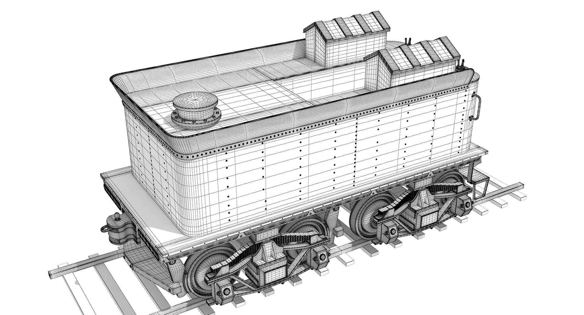 3D Steam Locomotive Tender - TurboSquid 1383815