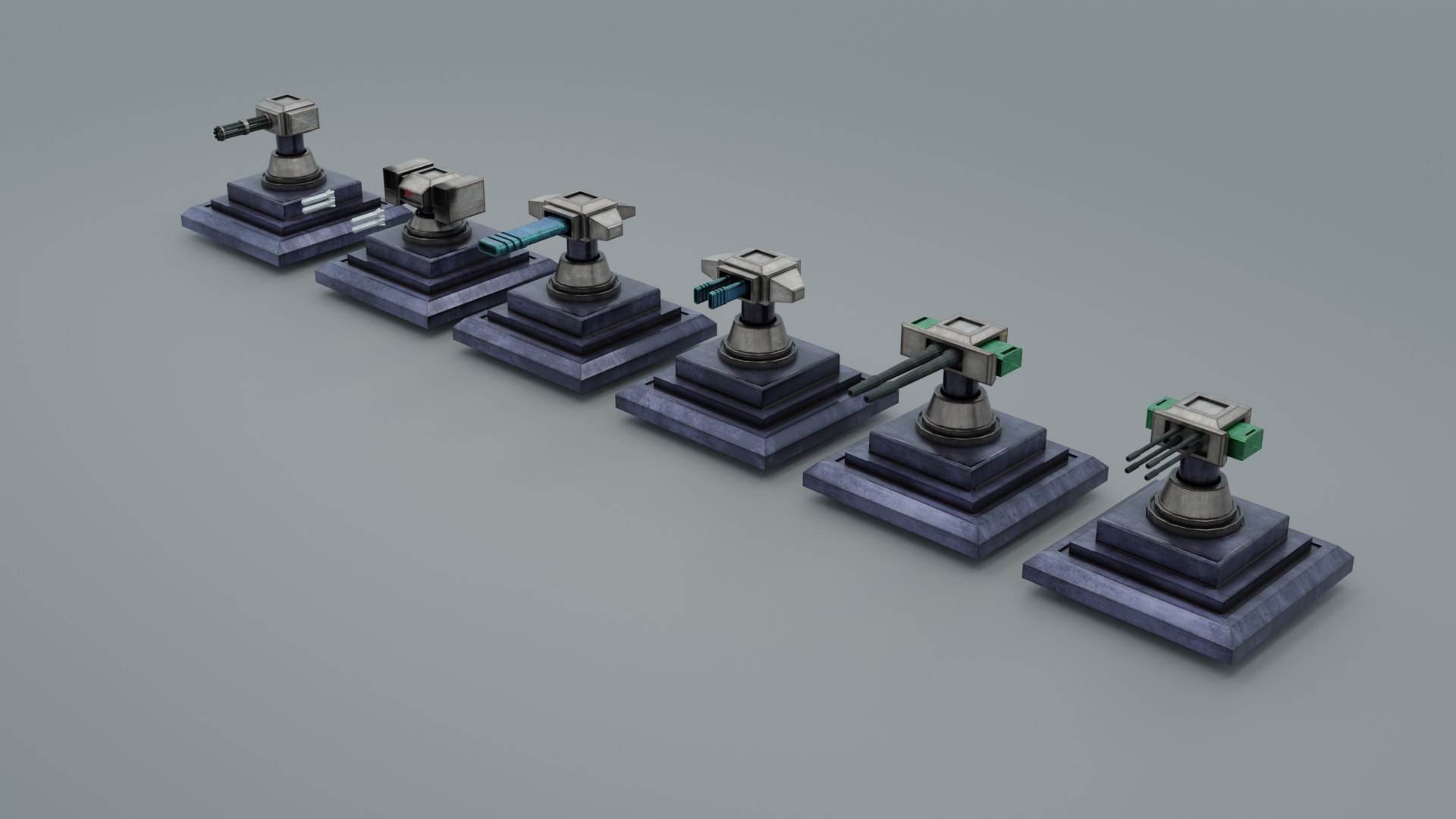 3D Gun Towers - TurboSquid 1715418