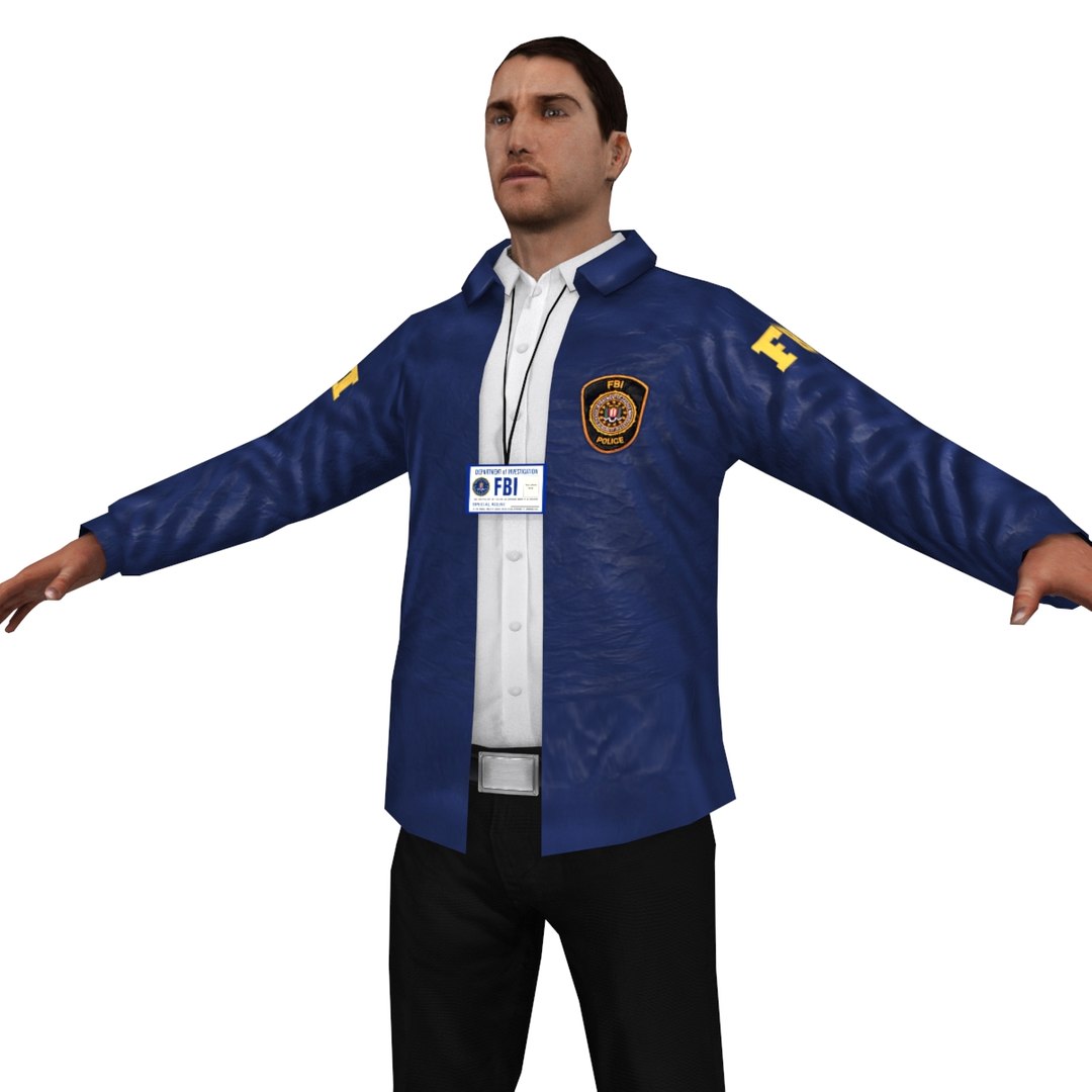 3d max rigged fbi agent