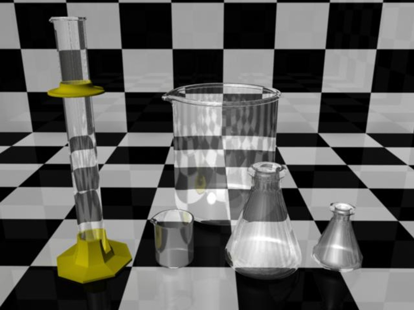 Beakers Graduated Cylinder 3d Model