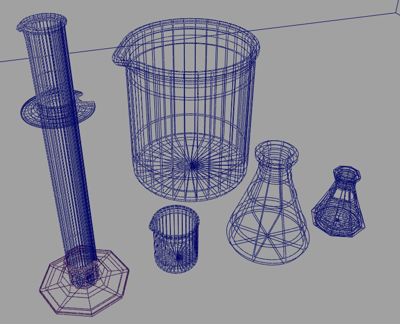 Beakers Graduated Cylinder 3d Model
