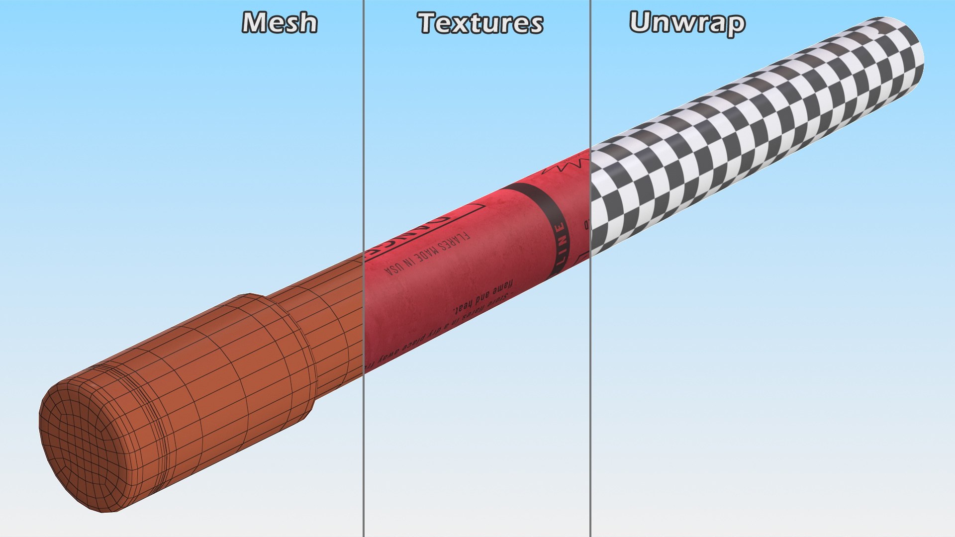 3D Orion Safety 20 Minute Red Road Flare - TurboSquid 1785484