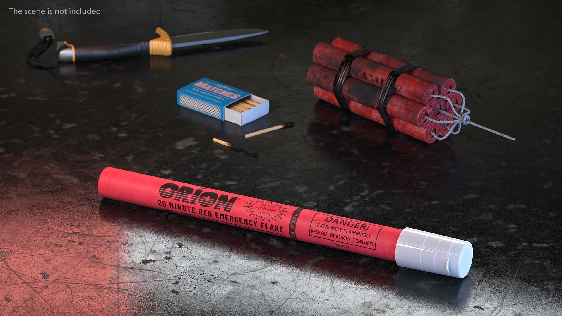 3D Orion Safety 20 Minute Red Road Flare - TurboSquid 1785484