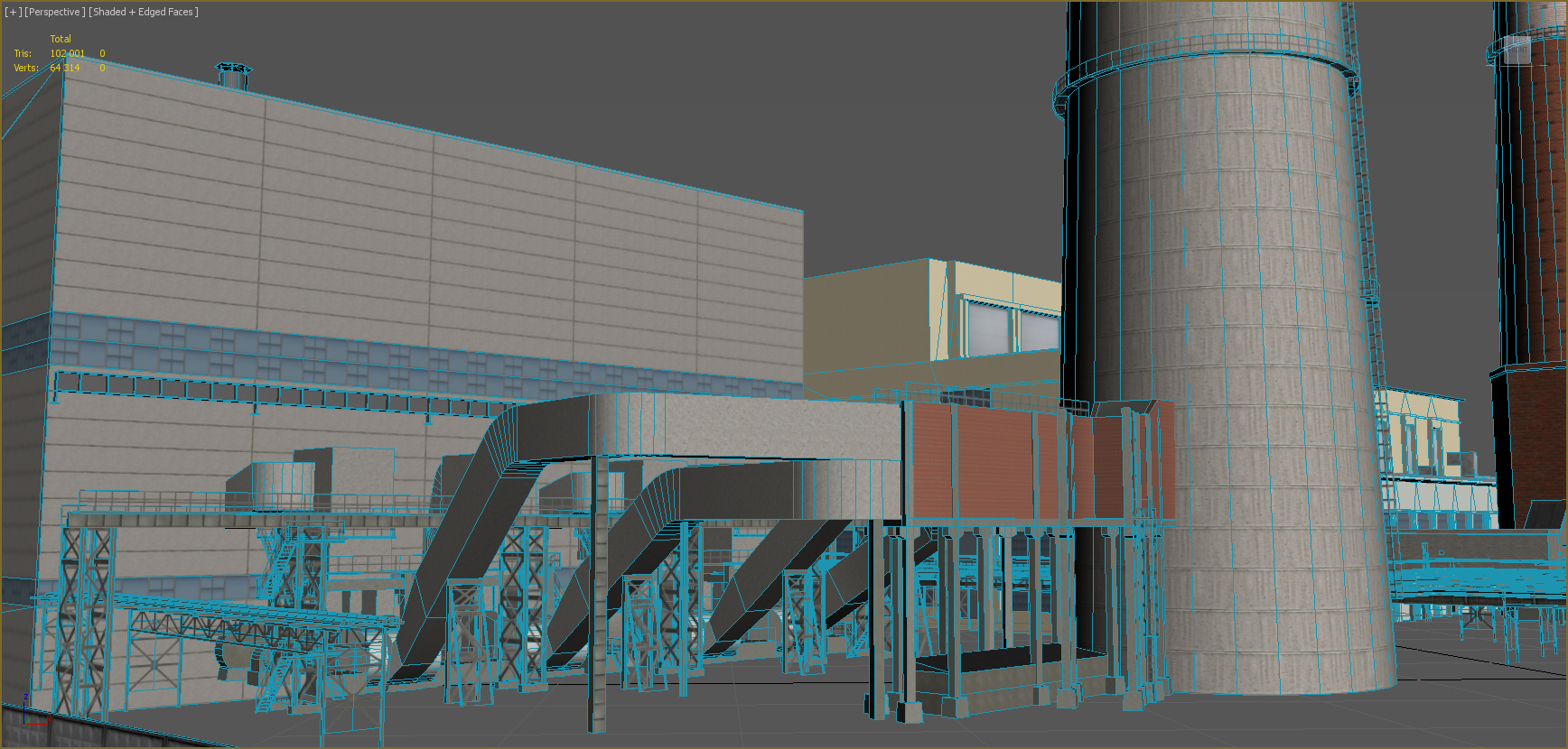 3d thermal power station model