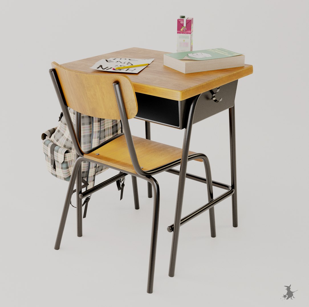 Student Desk 3D Model - TurboSquid 1894014