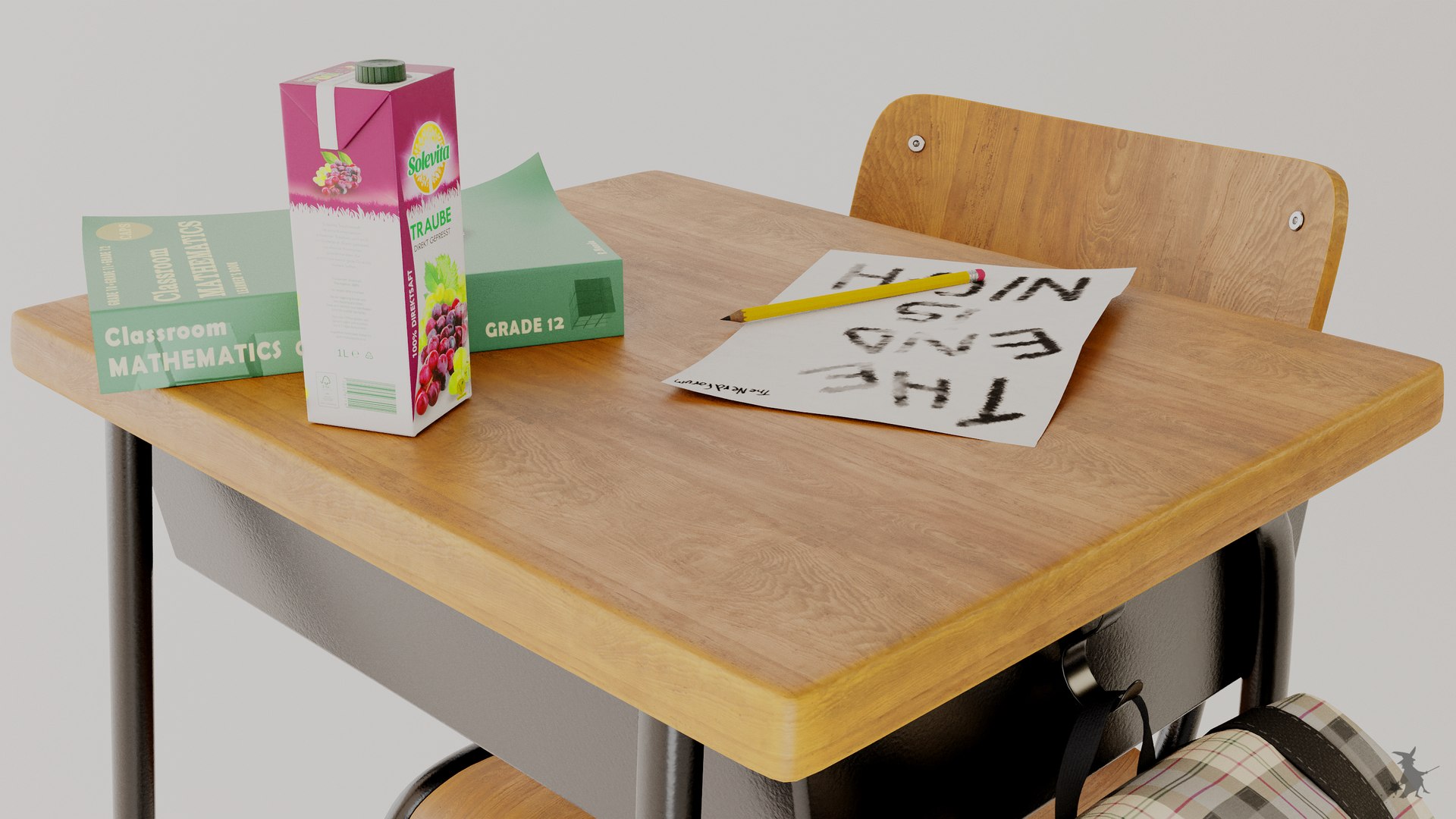 Student Desk 3D Model - TurboSquid 1894014