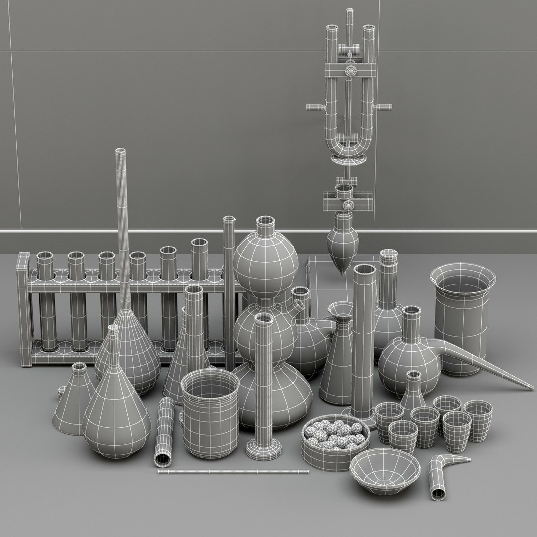 3d flasks model