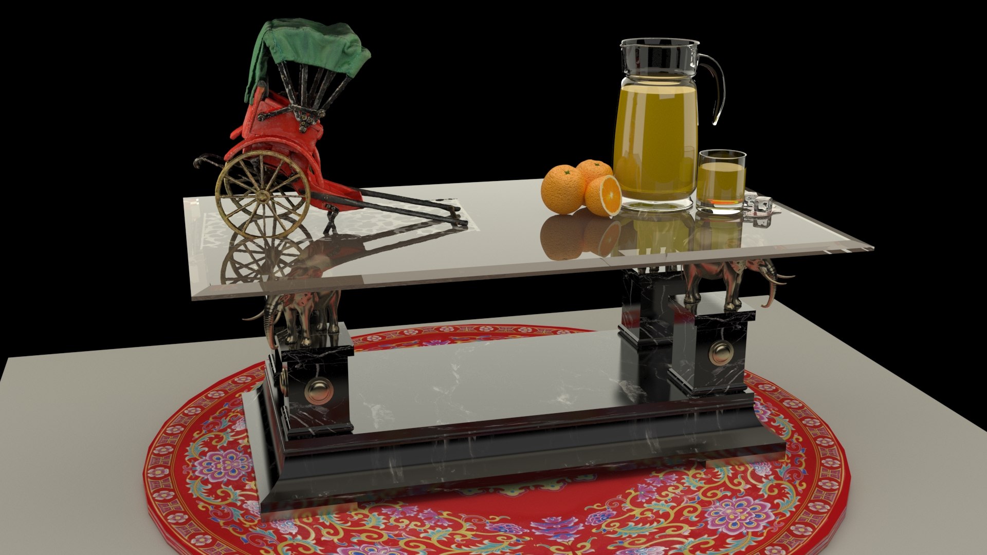 3D Chinese Rickshaw Model - TurboSquid 2129524