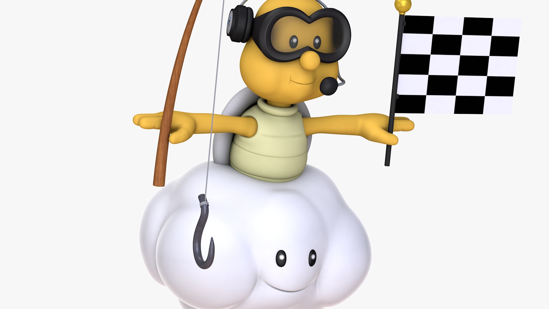 3D Mario Kart Lakitu Cloud Model - TurboSquid 1562792