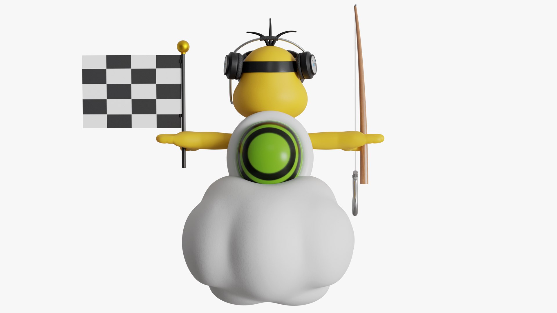 3D Mario Kart Lakitu Cloud Model - TurboSquid 1562792