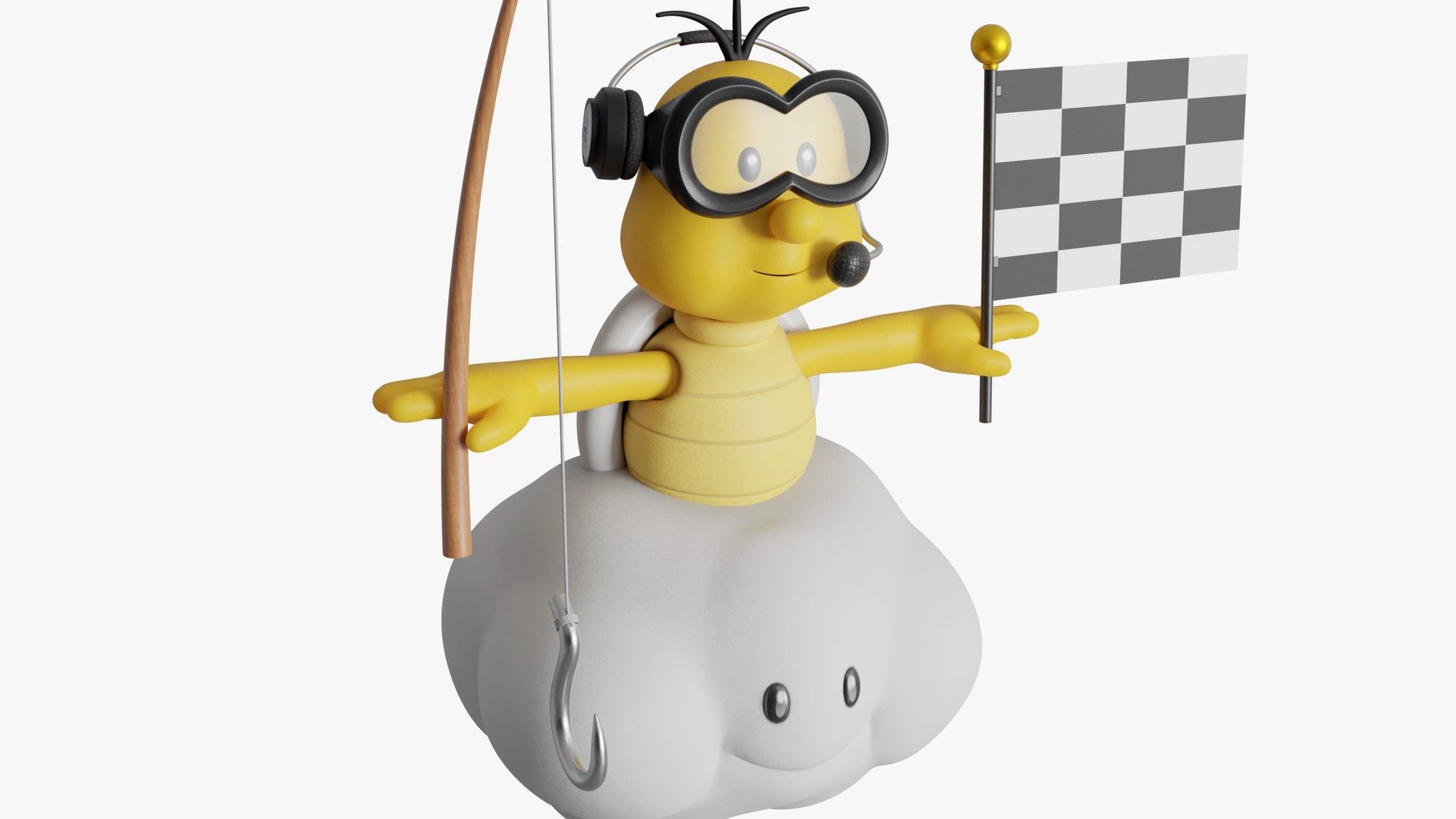 3D Mario Kart Lakitu Cloud Model - TurboSquid 1562792