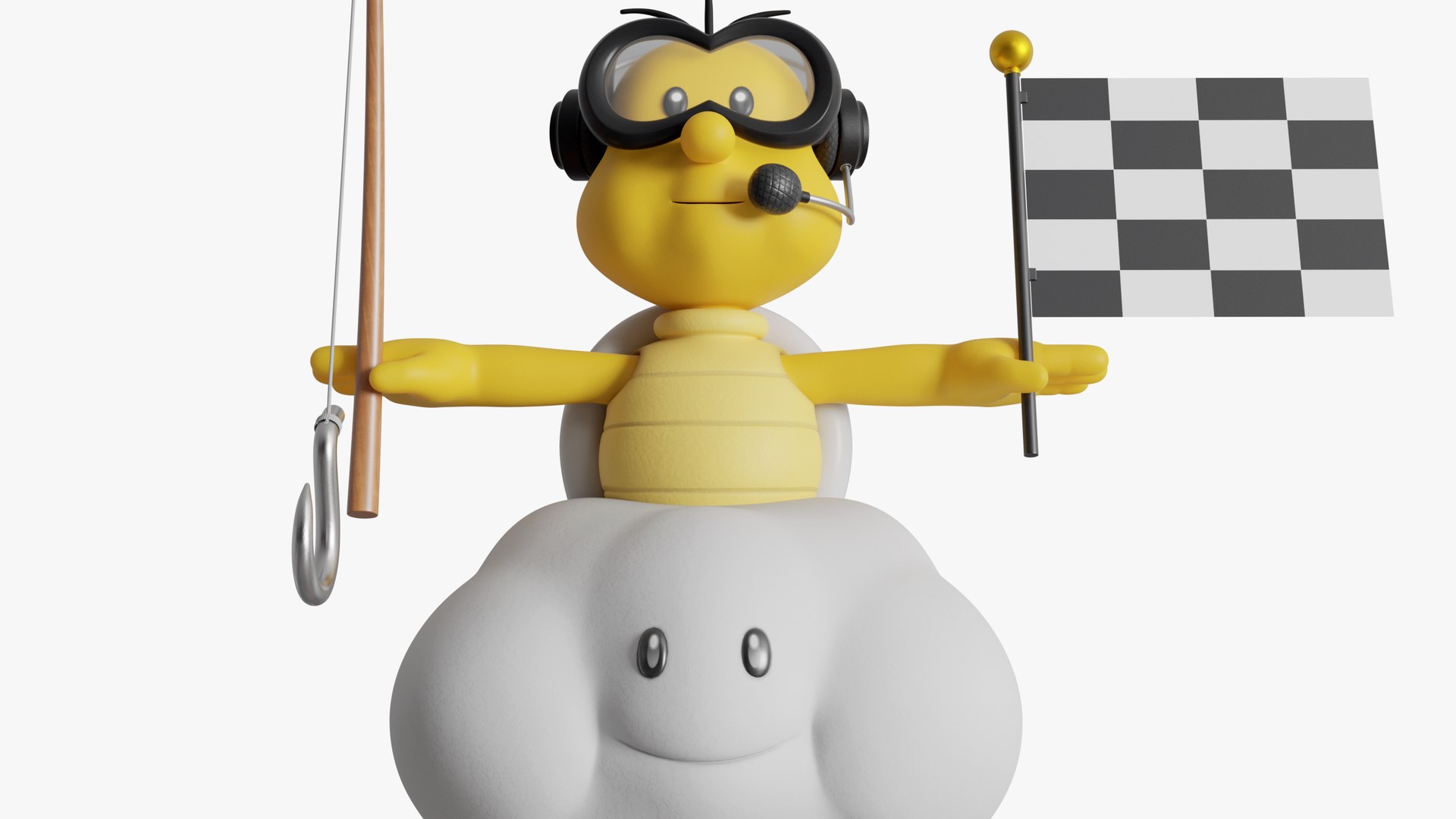 3D Mario Kart Lakitu Cloud Model - TurboSquid 1562792