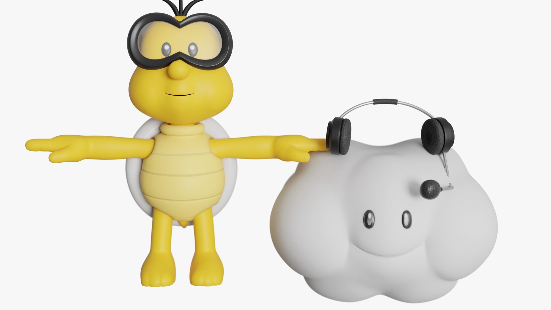 3D Mario Kart Lakitu Cloud Model - TurboSquid 1562792