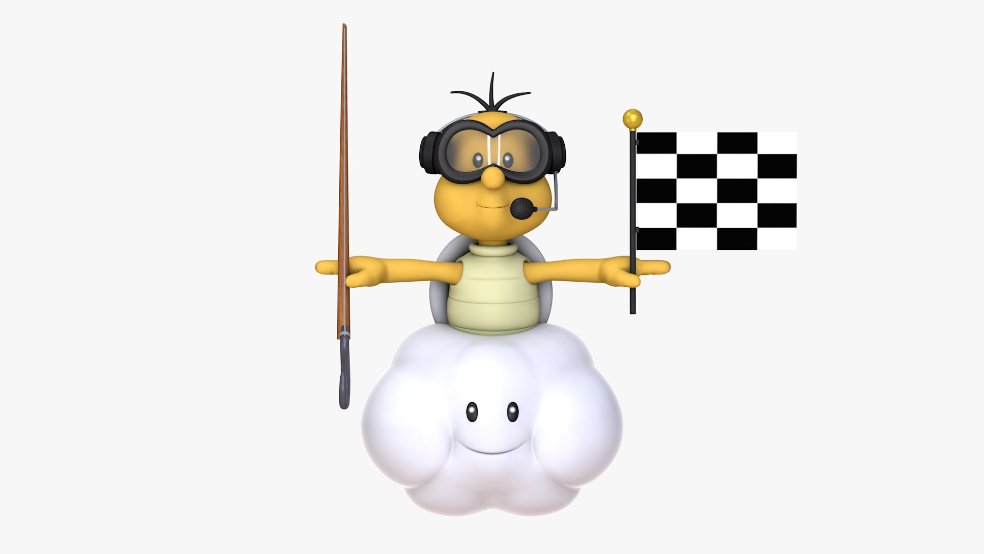 3D Mario Kart Lakitu Cloud Model - TurboSquid 1562792