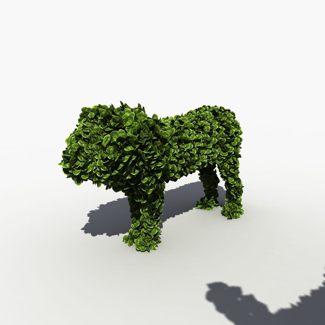 3d Bushes Animals Model