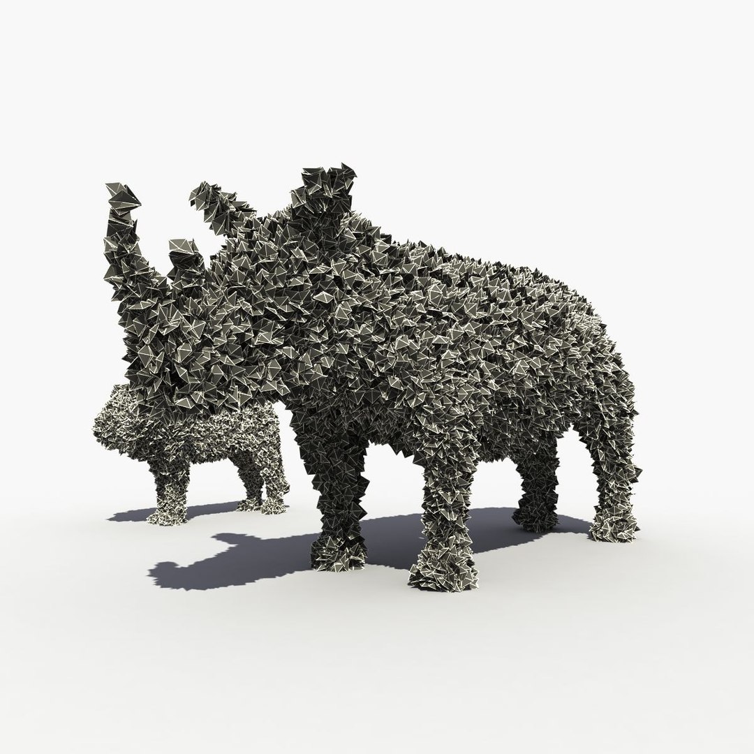 3d Bushes Animals Model