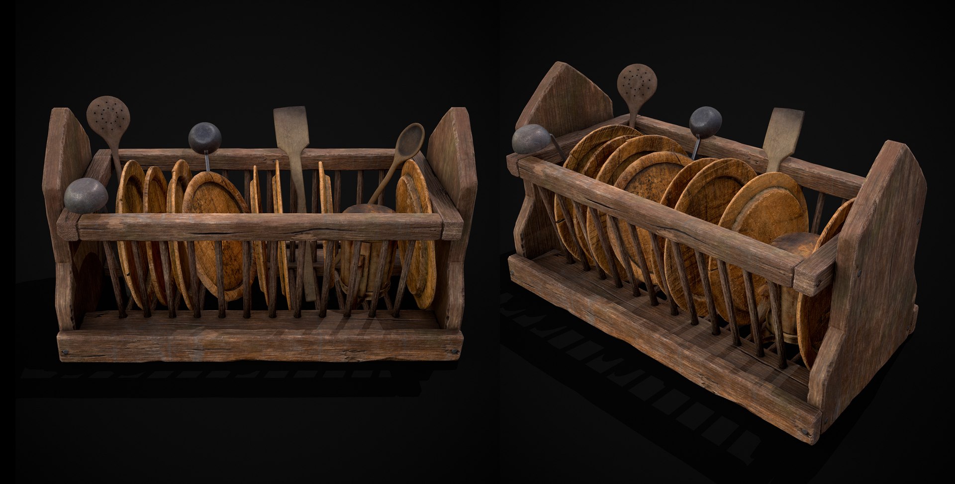 3D Medieval Small Dish Rack Model - TurboSquid 2384866