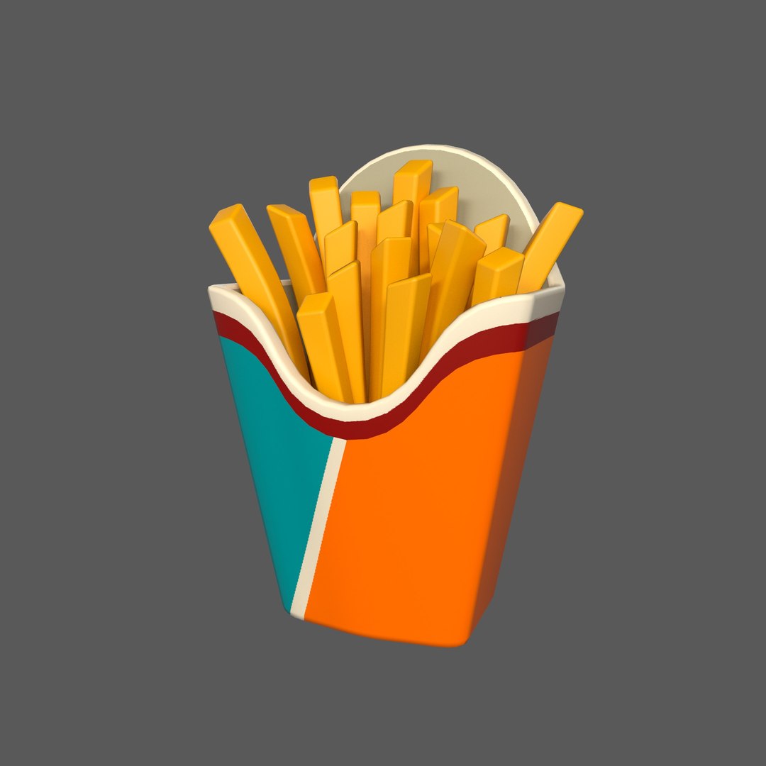 Cartoon French Fries 3D Model - TurboSquid 1971146