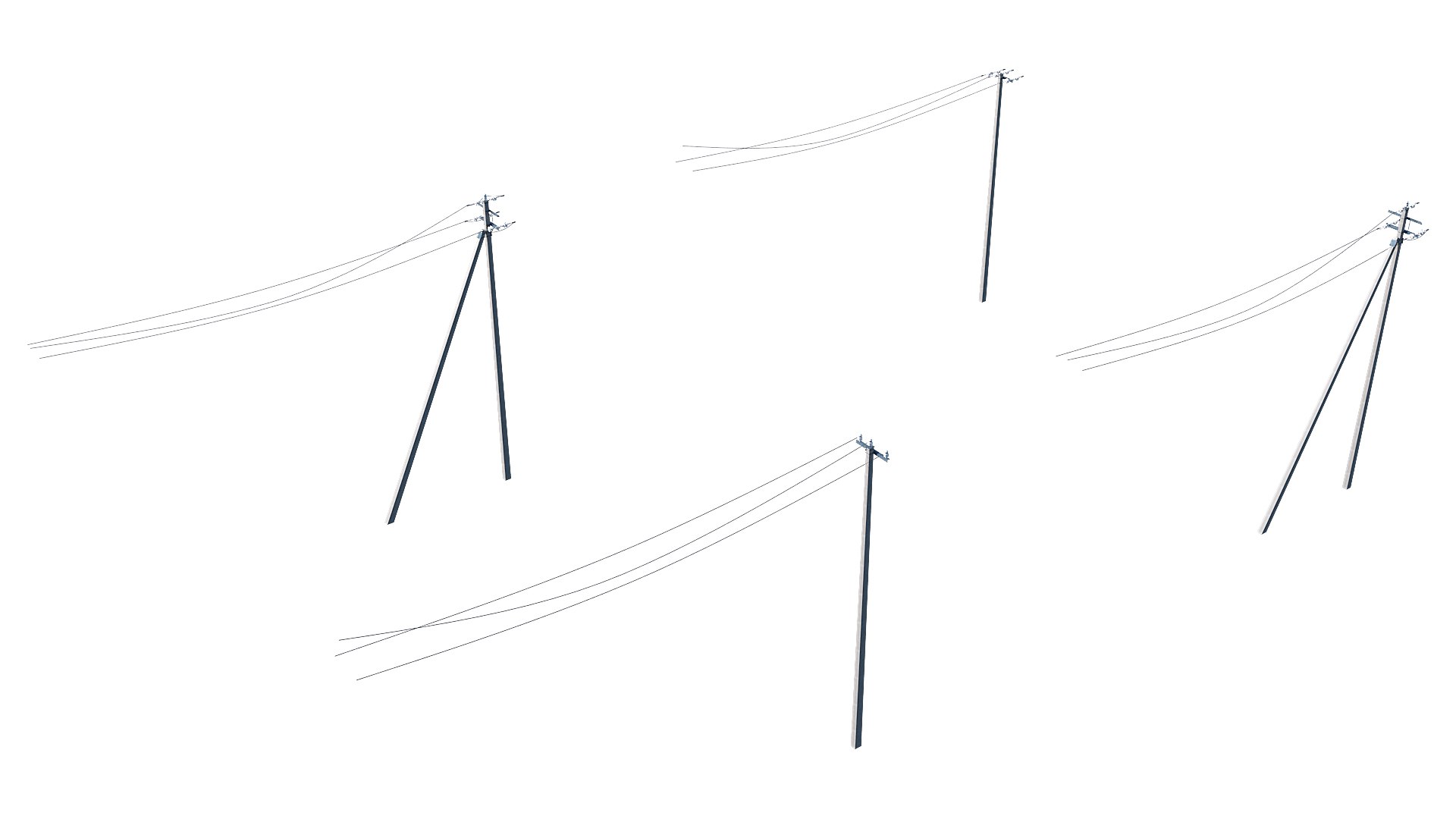 Power Line Set Modular 3D Model - TurboSquid 1735574