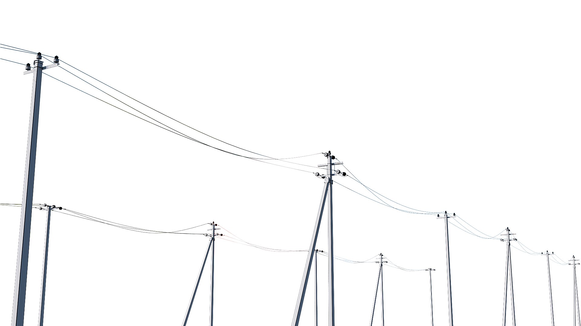 Power Line Set Modular 3D Model - TurboSquid 1735574