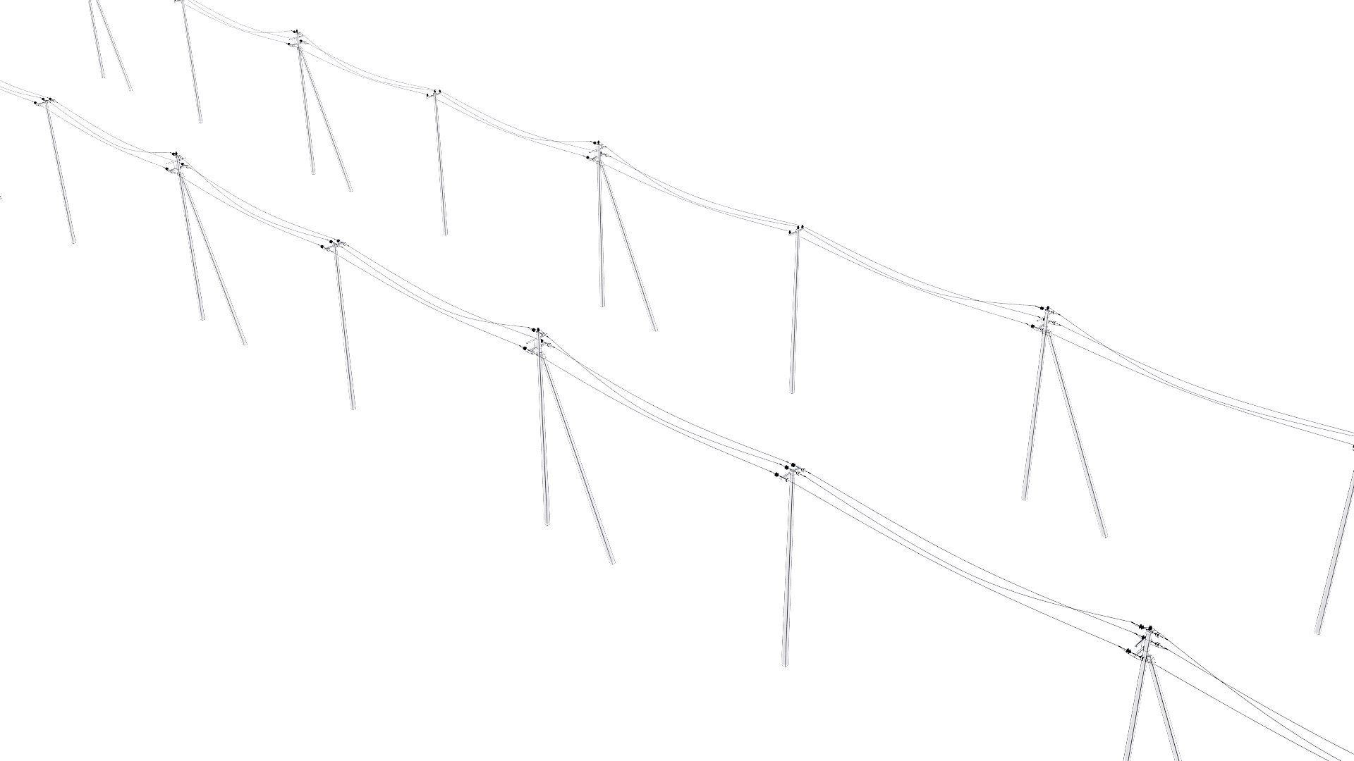 Power Line Set Modular 3D Model - TurboSquid 1735574