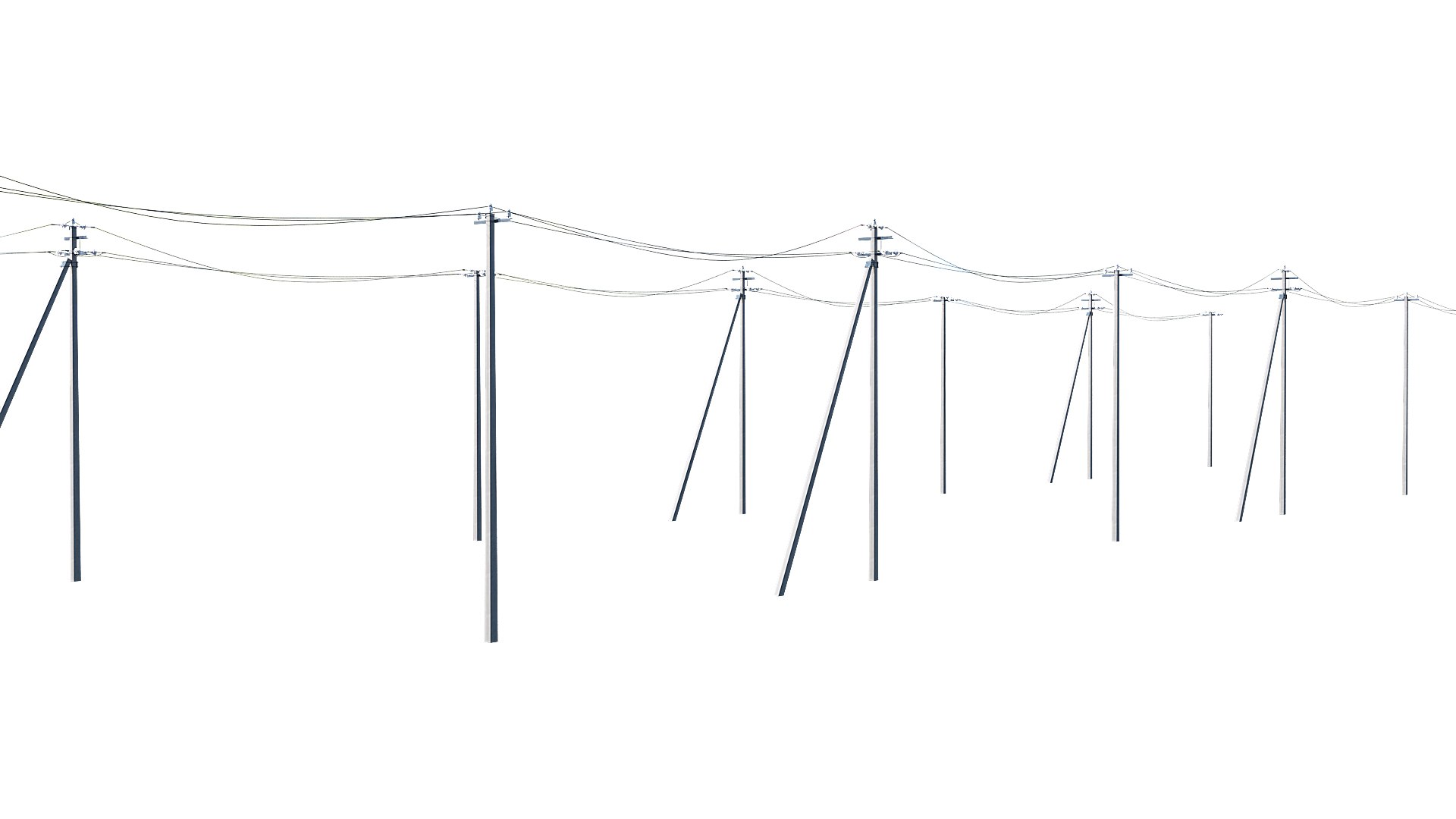 Power Line Set Modular 3D Model - TurboSquid 1735574