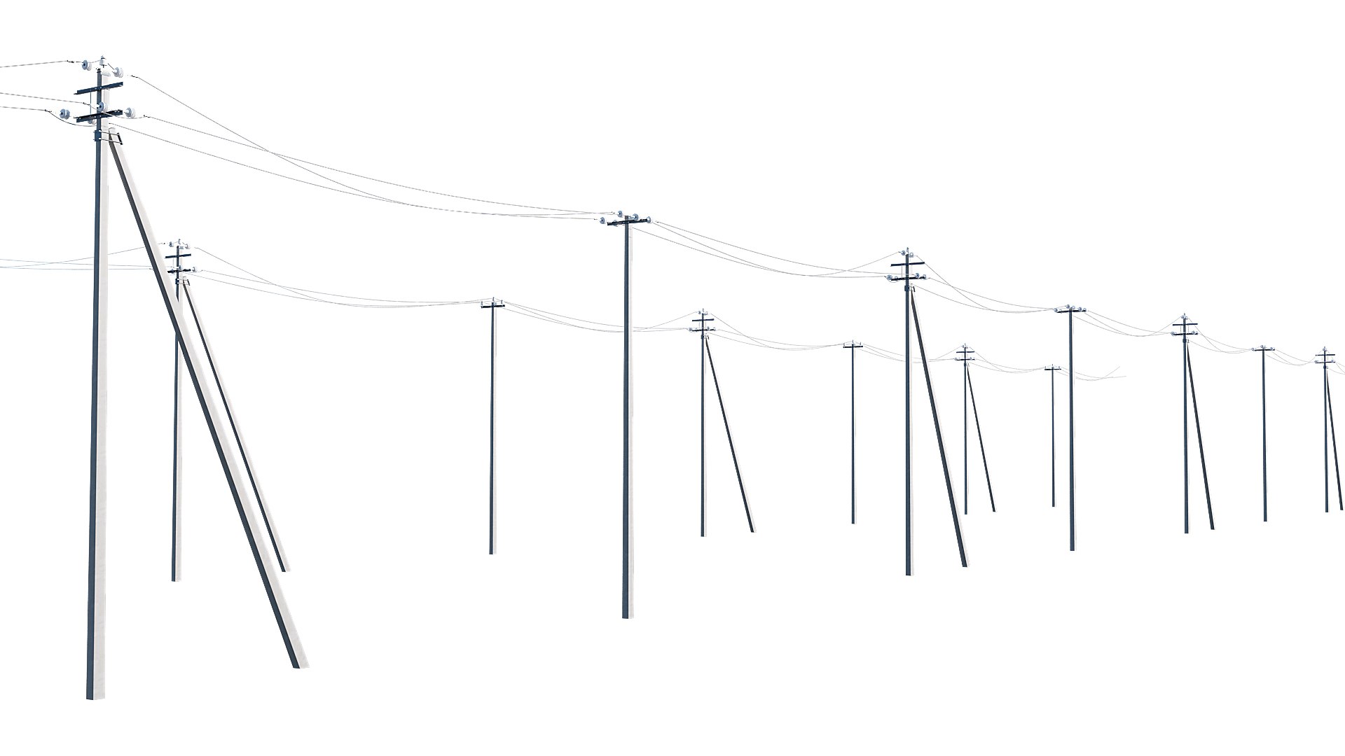 Power Line Set Modular 3D Model - TurboSquid 1735574