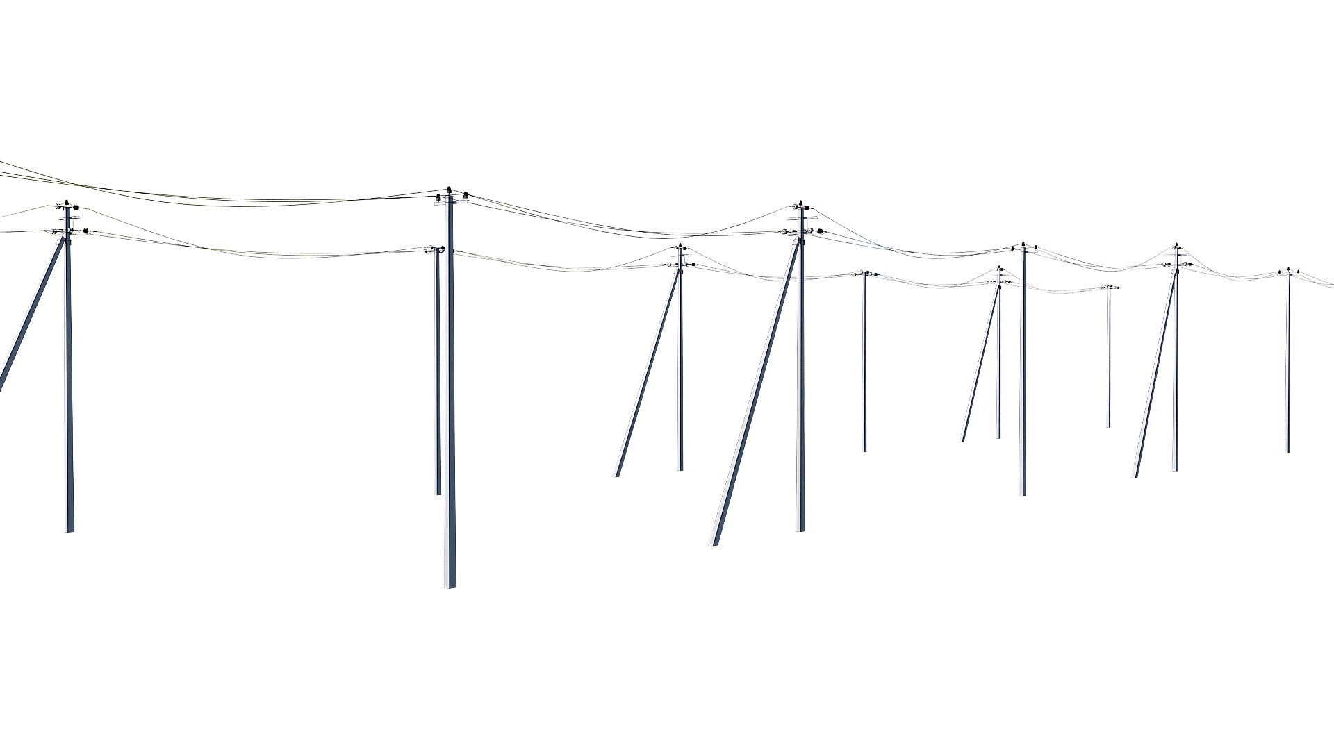 Power Line Set Modular 3D Model - TurboSquid 1735574