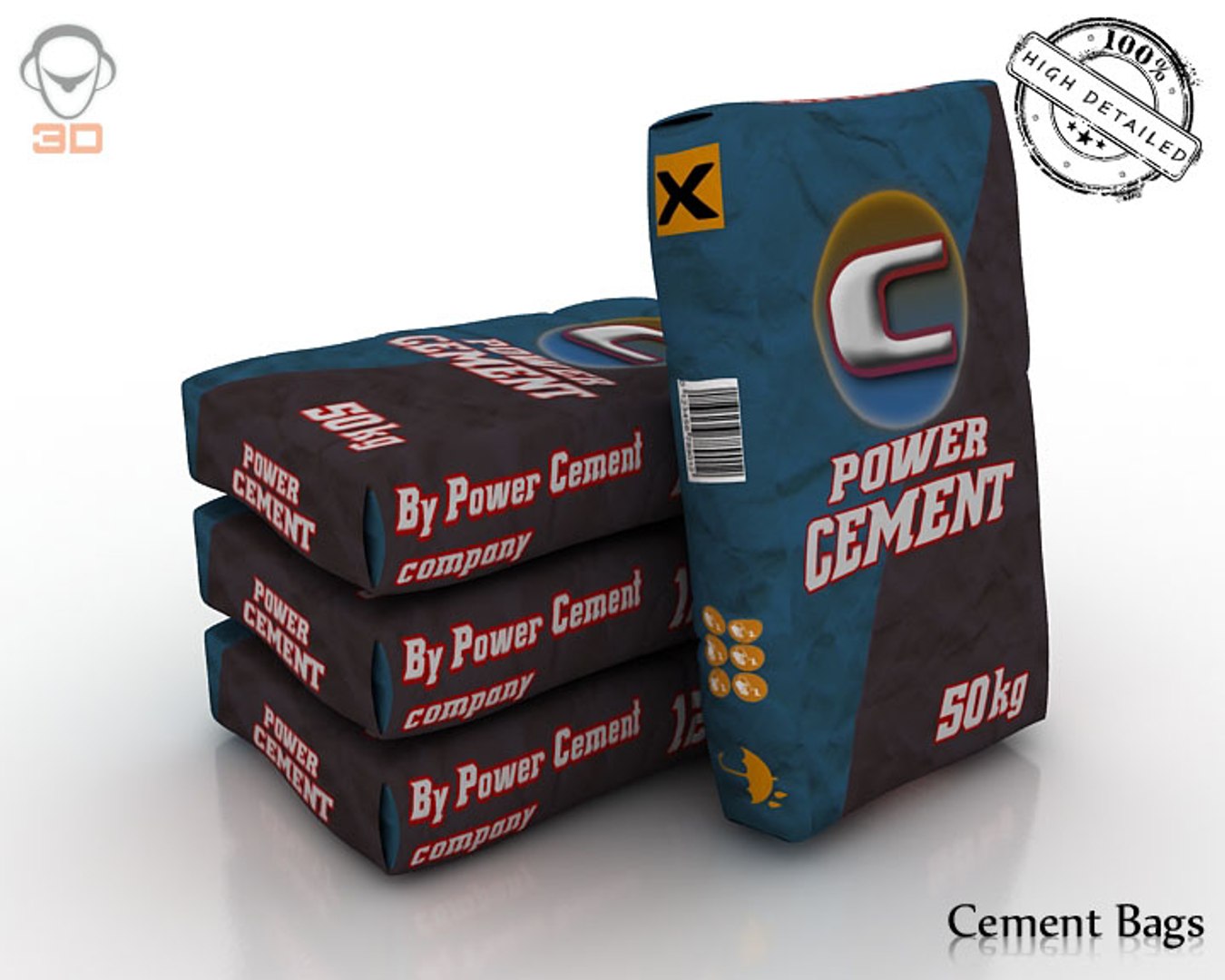 3d 3ds Cement Bags