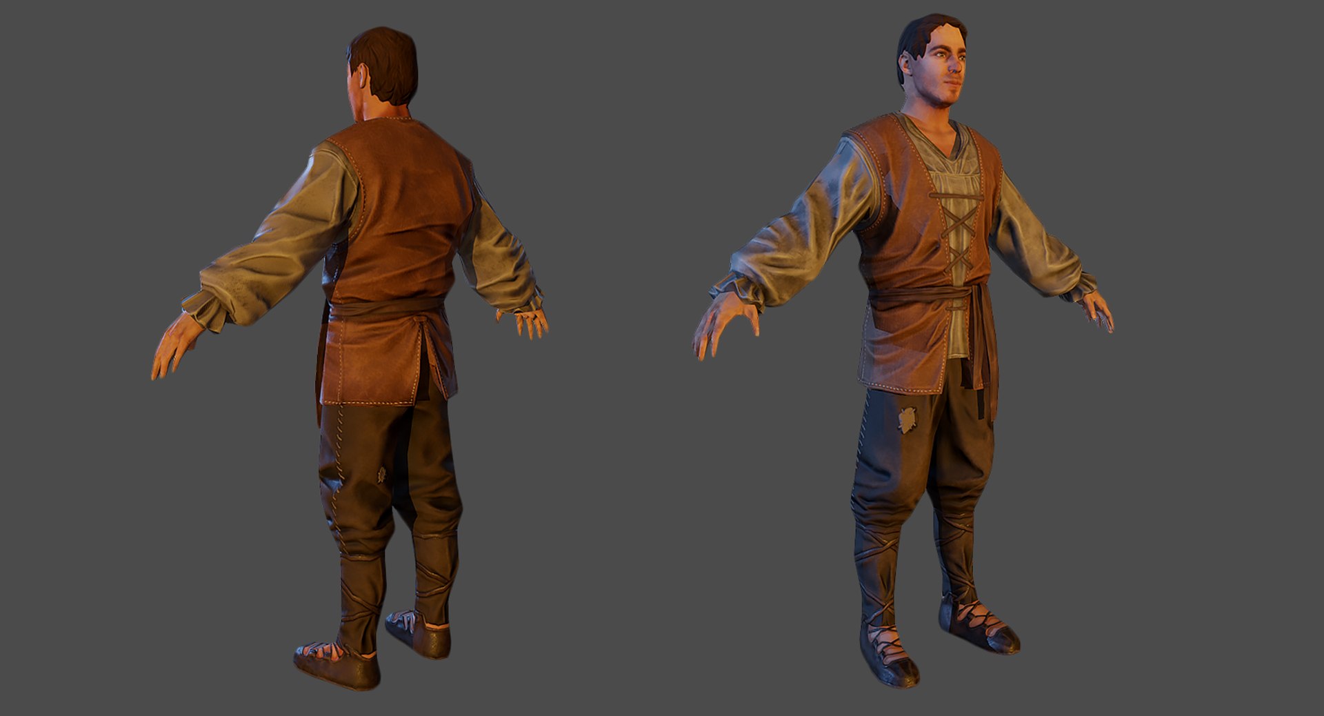 3d medieval characters real-time archer