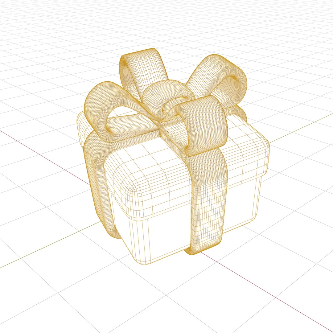 Gift Box Red Color With Yellow Ribbon Bow 3D Model - TurboSquid 2066683