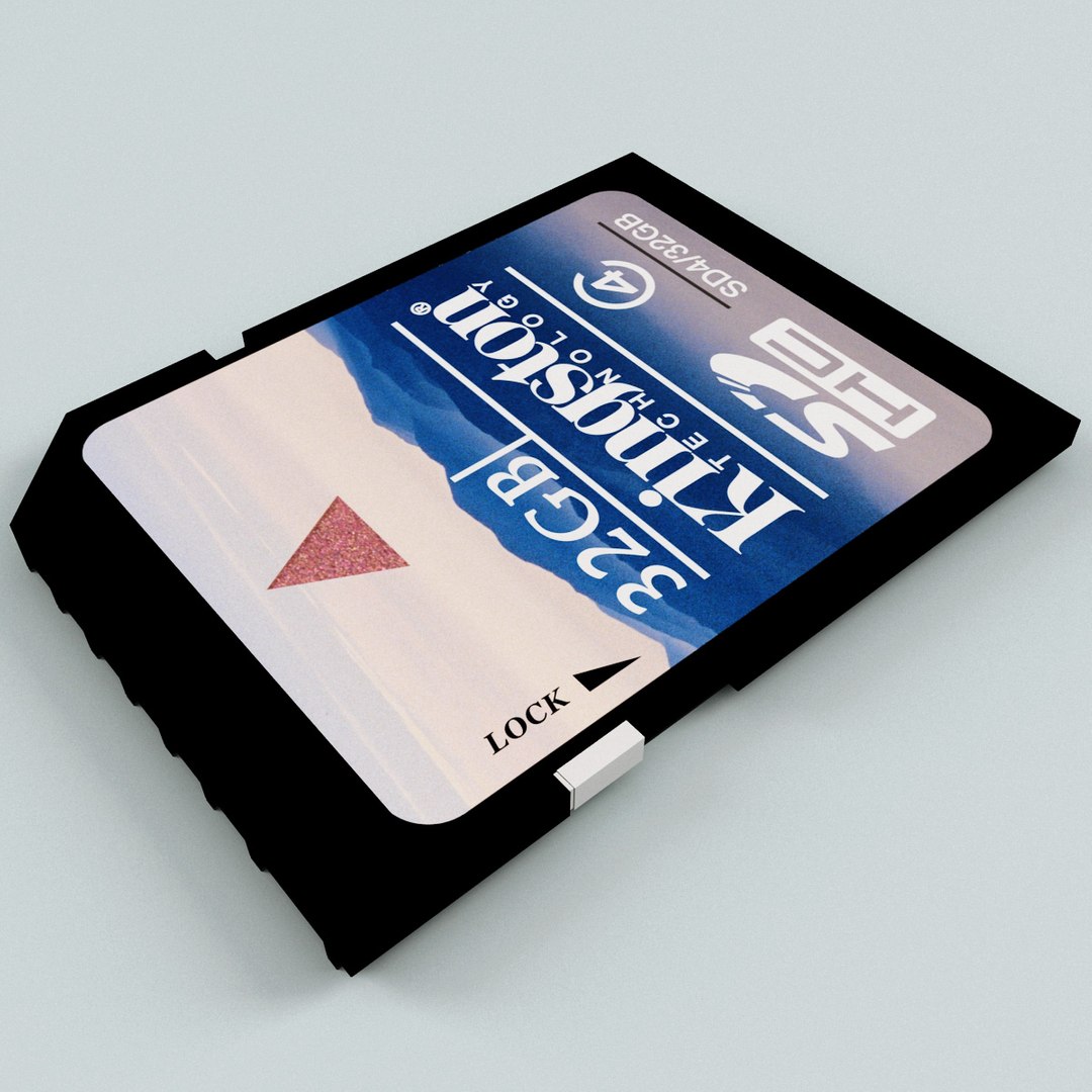 3d Model Of Memory Card Sd 32