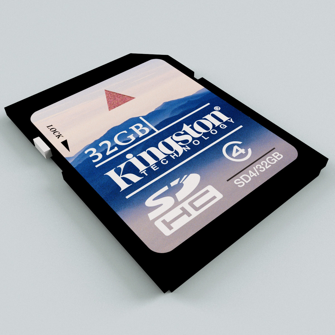 3d model of memory card sd 32