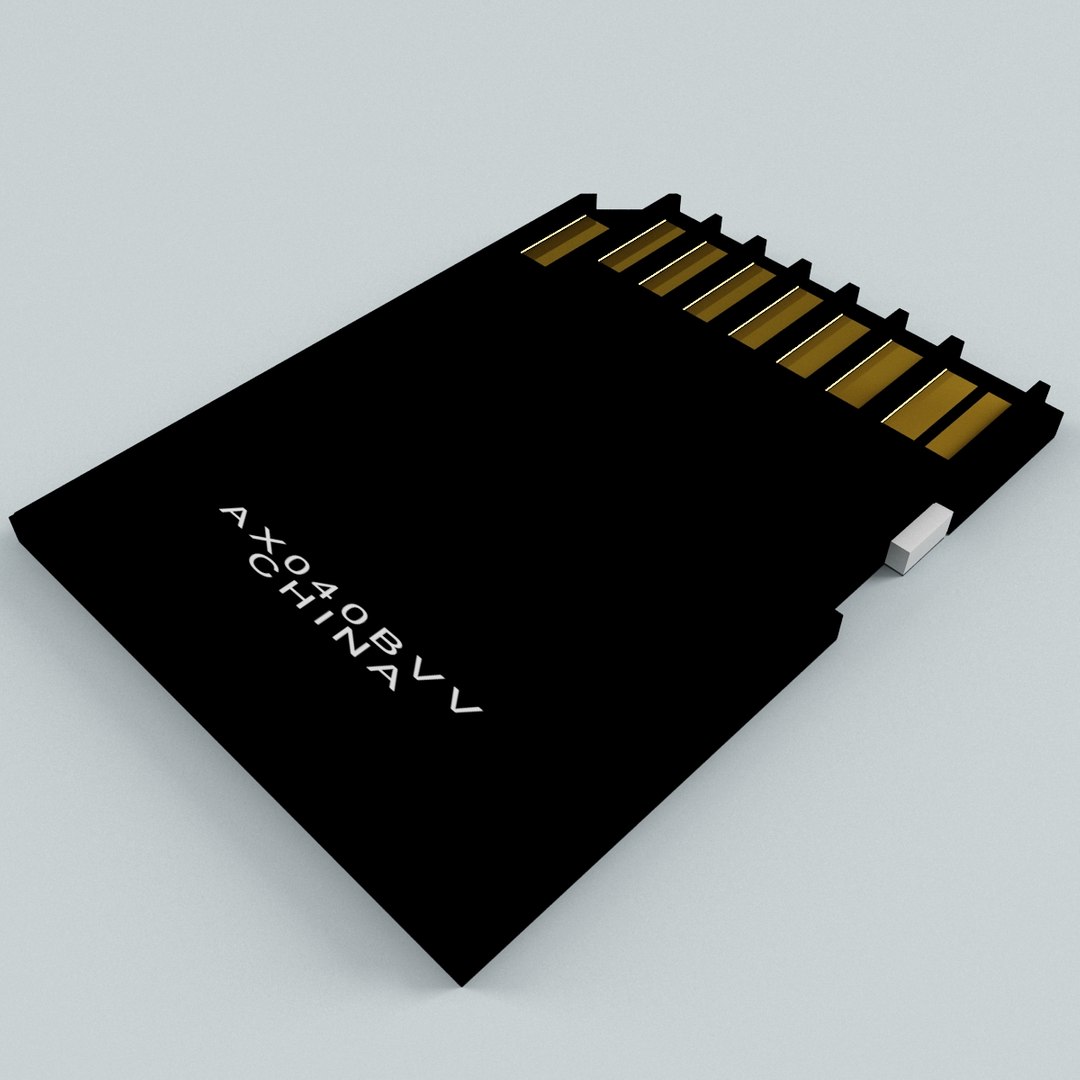 3d Model Of Memory Card Sd 32