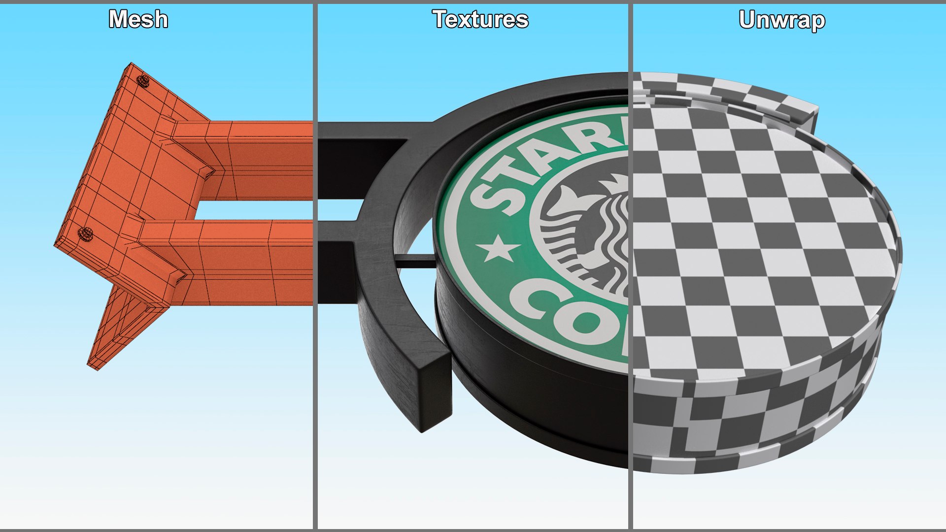 3D Starbucks Signs Collection Model - TurboSquid 2299542
