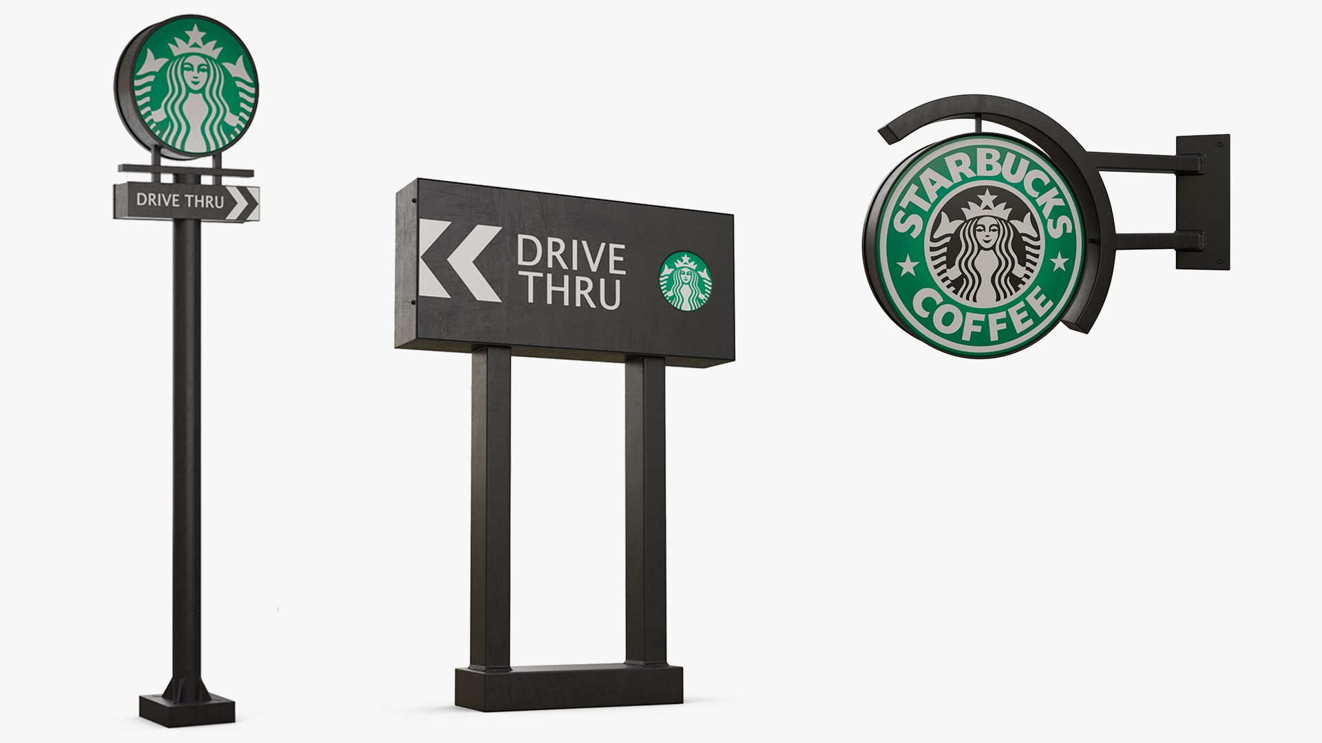 3D Starbucks Signs Collection Model - TurboSquid 2299542