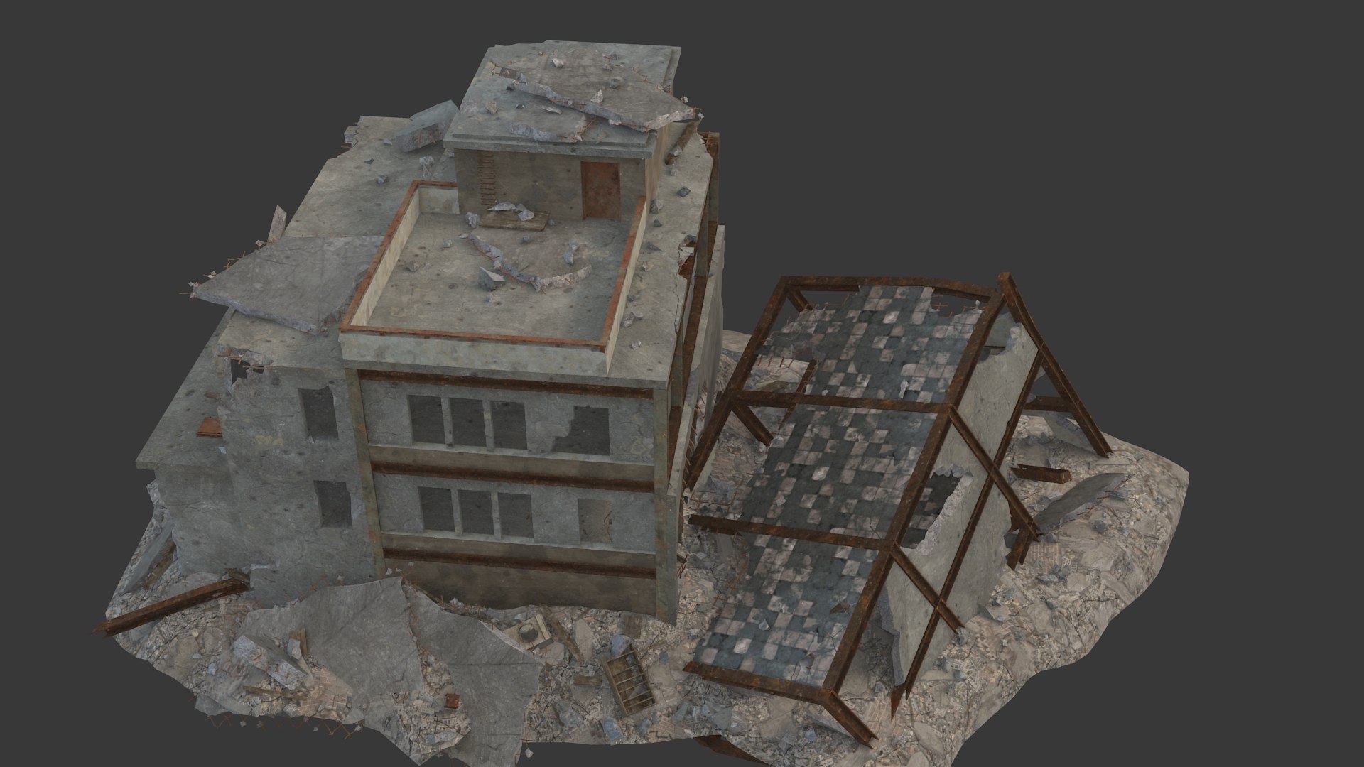3D model destroyed building 2 - TurboSquid 2044312